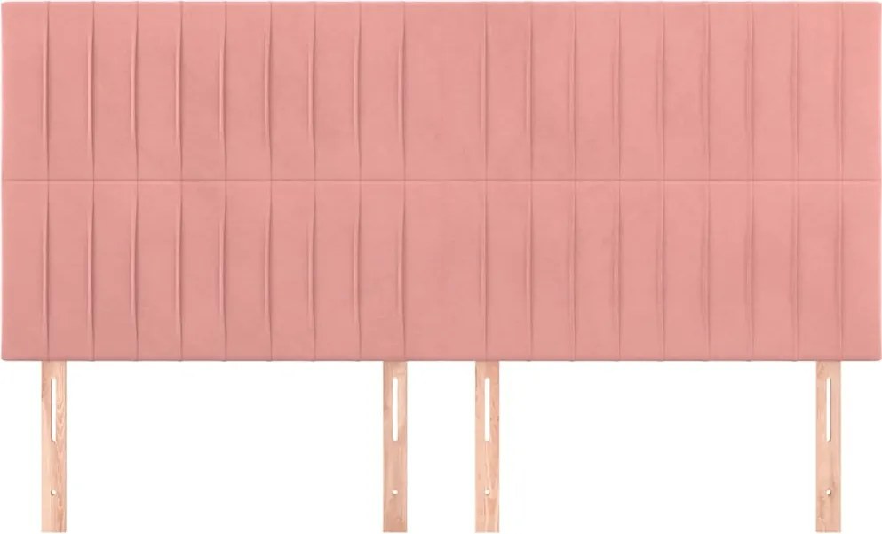 Čelo postele růžové 200x5x118/128 cm sametové 3116641