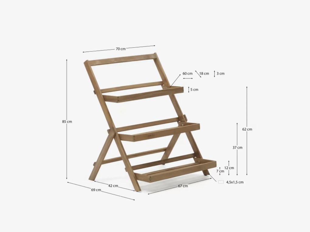 Rohový regál vica 42 x 150 cm přírodní MUZZA