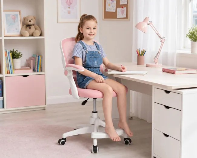 Dětská otočná židle JUNIOR růžová