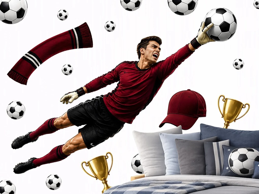 Fotbalový brankář Sparta Praha úpravy na přání fotbalové samolepky na zeď arch 75 x 55 cm