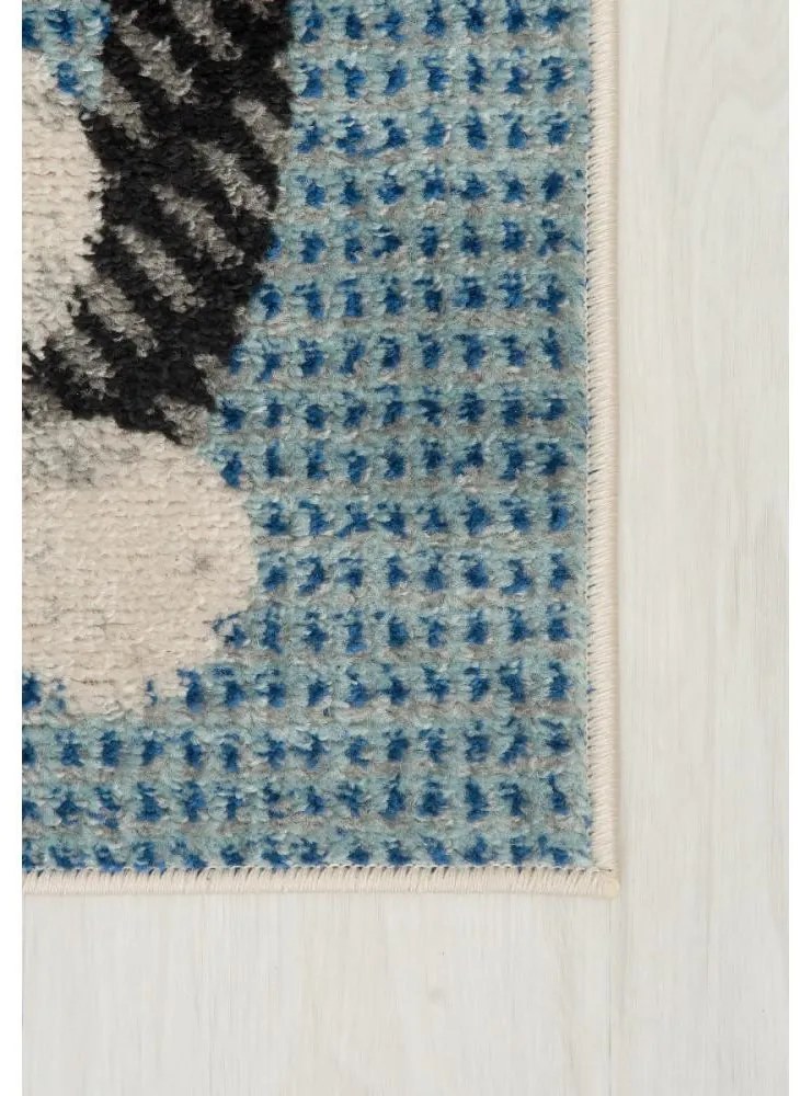 Dětský kusový koberec Sovy krémově modrý 120x170cm