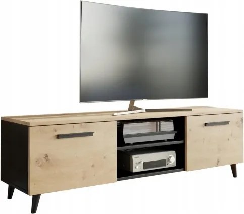 Rtv skříňka ve skandinávském stylu pod televizor Bergen 120 cm artisan/černá