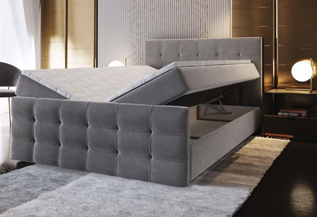 Čalouněná postel boxspring AMON + topper, 180x200, Soft 11
