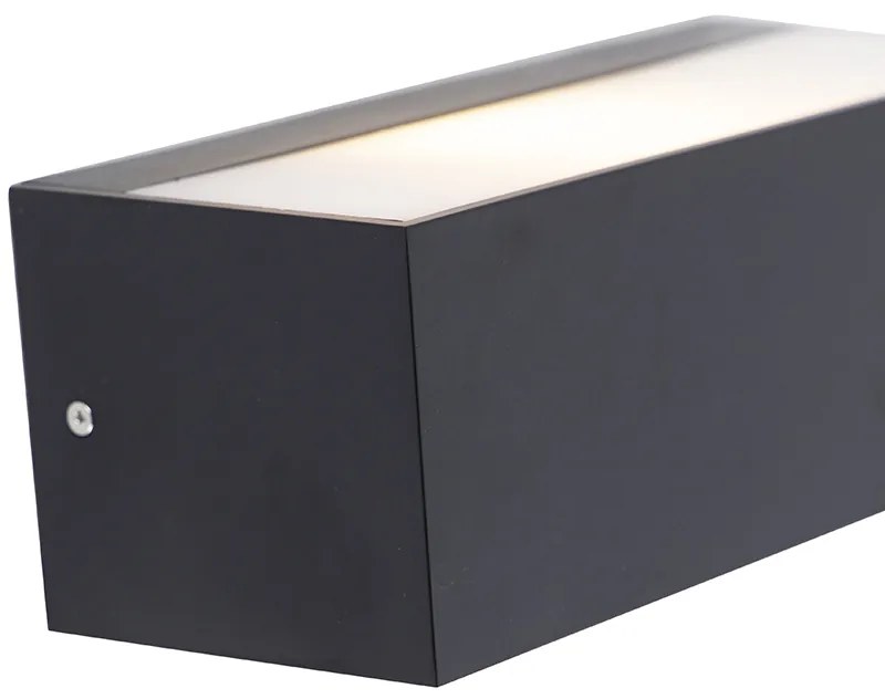 Moderní nástěnná lampa černá se světelným efektem IP54 - Houks