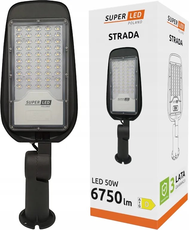 Led pouliční lampa 50W regulovatelná lampa IP65 Silná Premium Na Náměstí