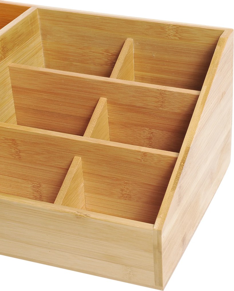 HOMCOM Stolní organizér Kancelářský box se 2 zásuvkami pro pořádek a organizaci, přírodní, D33 x Š20,5 x V15,5 cm