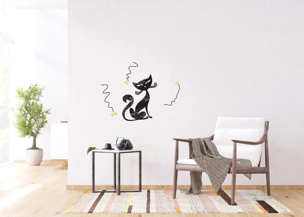 Samolepka na zeď Černá Kočka | 42.5 x 65 cm | DSM3439