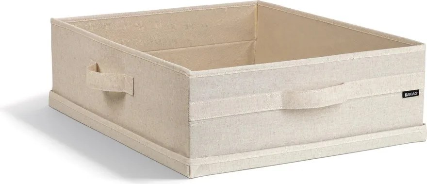 Béžový látkový úložný box s víkem 46x56x16 cm Soft Storage Low – Bigso