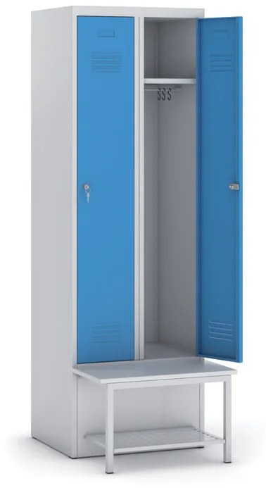 Kovos Šatní skříňka s lavičkou a policí, oranžové dveře, cylindrický zámek