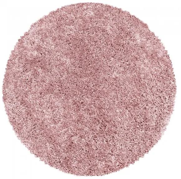 Vopi | Kusový koberec Sydney shaggy 3000 rose - Kruh průměr 160 cm