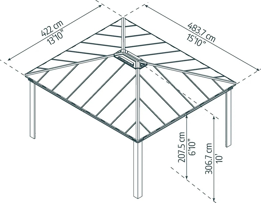 Palram - Canopia Dallas 14x16 - luxusní zahradní hliníkový altán