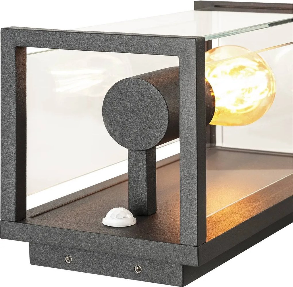 LA 1002402 QUADRULO SENSOR WL E27 venkovní nástěnné nástavbové svítidlo antracit, včetně senzoru - BIG WHITE (SLV)