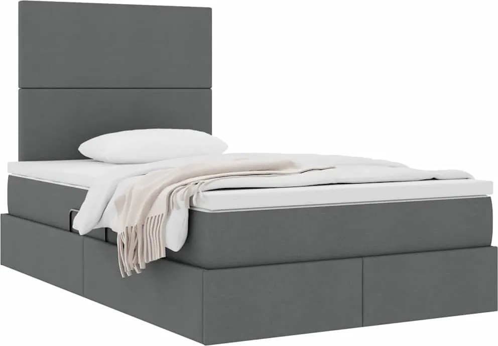 Postel s úložným prostorem a matrací Tmavě šedá 120 x 200 cm 3371710