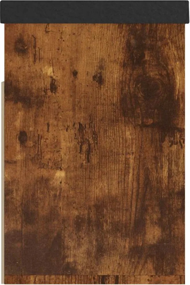 Lavice s botníkem a poduškou kouřový dub 80x30x47 cm kompozit 326767