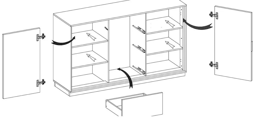 Obývací stěna KEKS + LED osvětlení | 5 dílů | 130 cm + 308 cm | artisan/kašmír/dřevo dub