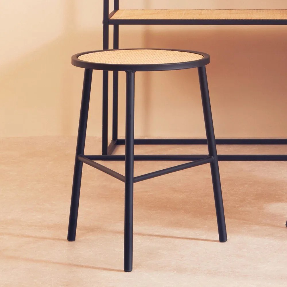 Černá/v přírodní barvě ratanová stolička Depok – Premier Housewares
