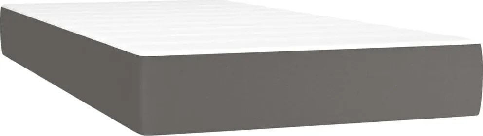 Box spring postel s matrací a LED šedá 80 x 200 cm umělá kůže 3139353