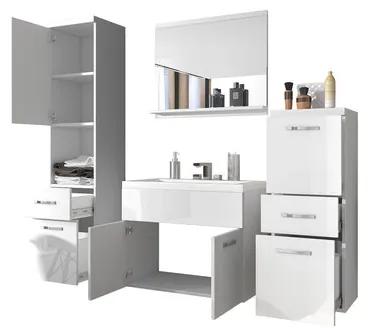 Koupelnový nábytek Lumia MDF, Barva: dąb wotan / biały lamel + dąb wotan, Sifon k umyvadlu: ne, Baterie: Economico BYU 020M
