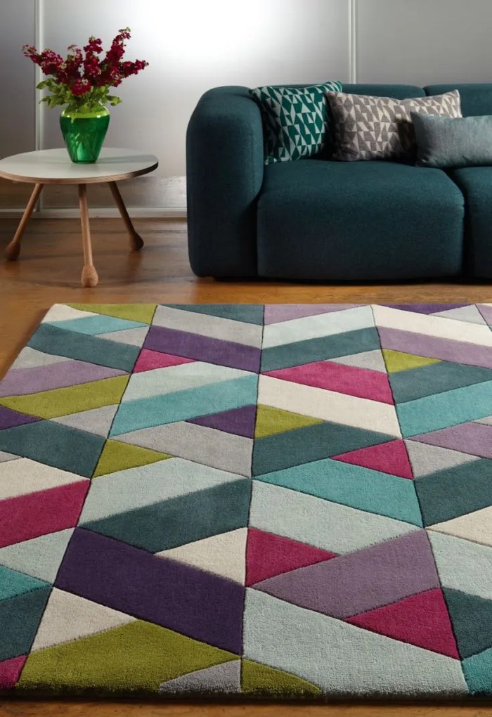 Barevný koberec Mode Chevron Blue Green Rozměry: 70x200 cm