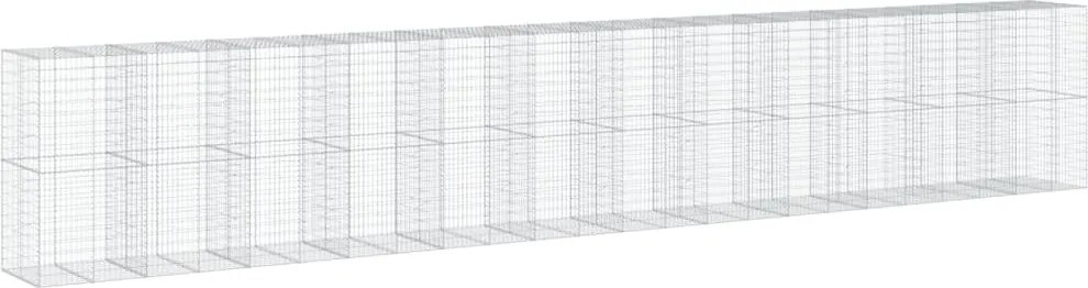 Gabionový koš s víkem 1 200 x 100 x 200 cm pozinkované železo 3295247