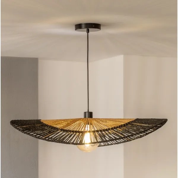 Brilagi - LED Lustr na lanku CERIA BOHO 1xE27/40W/230V pr. 50 cm černá/hnědá