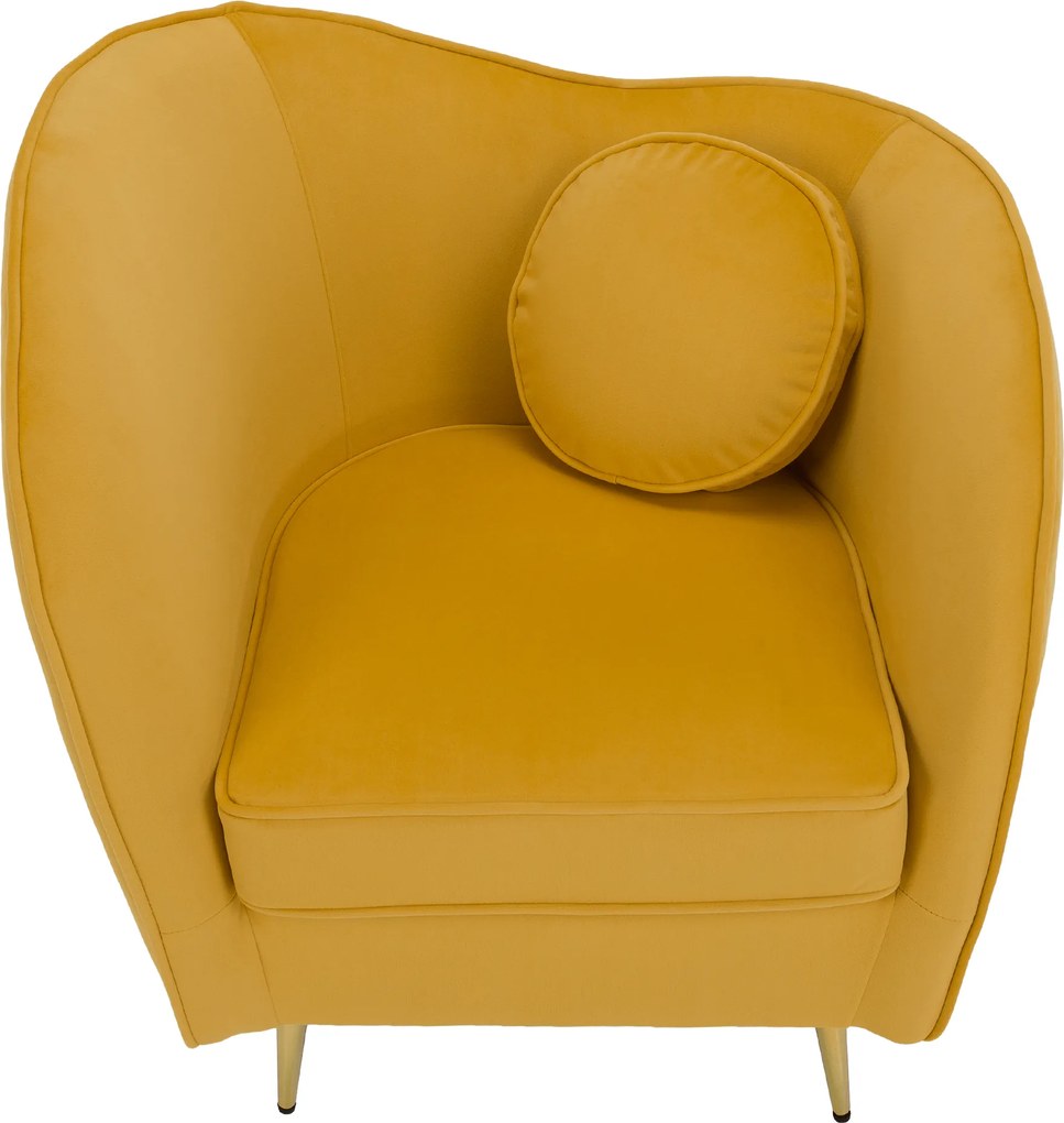 Designové křeslo, žlutá Velvet látka/gold chrom zlatá, EZIO