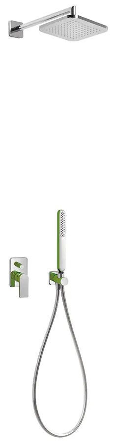 TRES LOFT COLORS Podomítkový jednopákový sprchový set, zelená/chrom 20018002VE