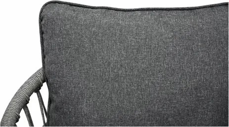 Zahradní set stůl 90x48 židle dvojkřeslo tmavě šedý antracitový ratan kov AZ-L1880 grey