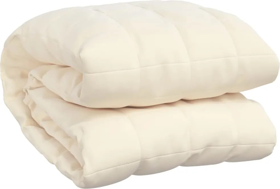 Zátěžová deka světle krémová 152 x 203 cm 7 kg textil 3154873