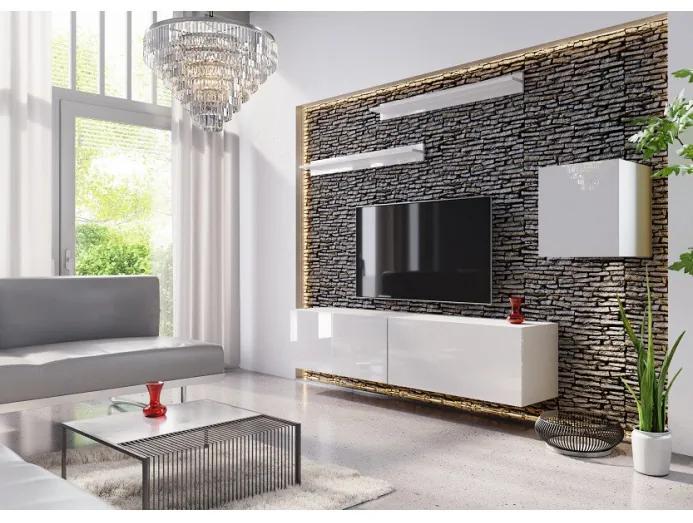 Moderní bílá obývací stěna KATAR
