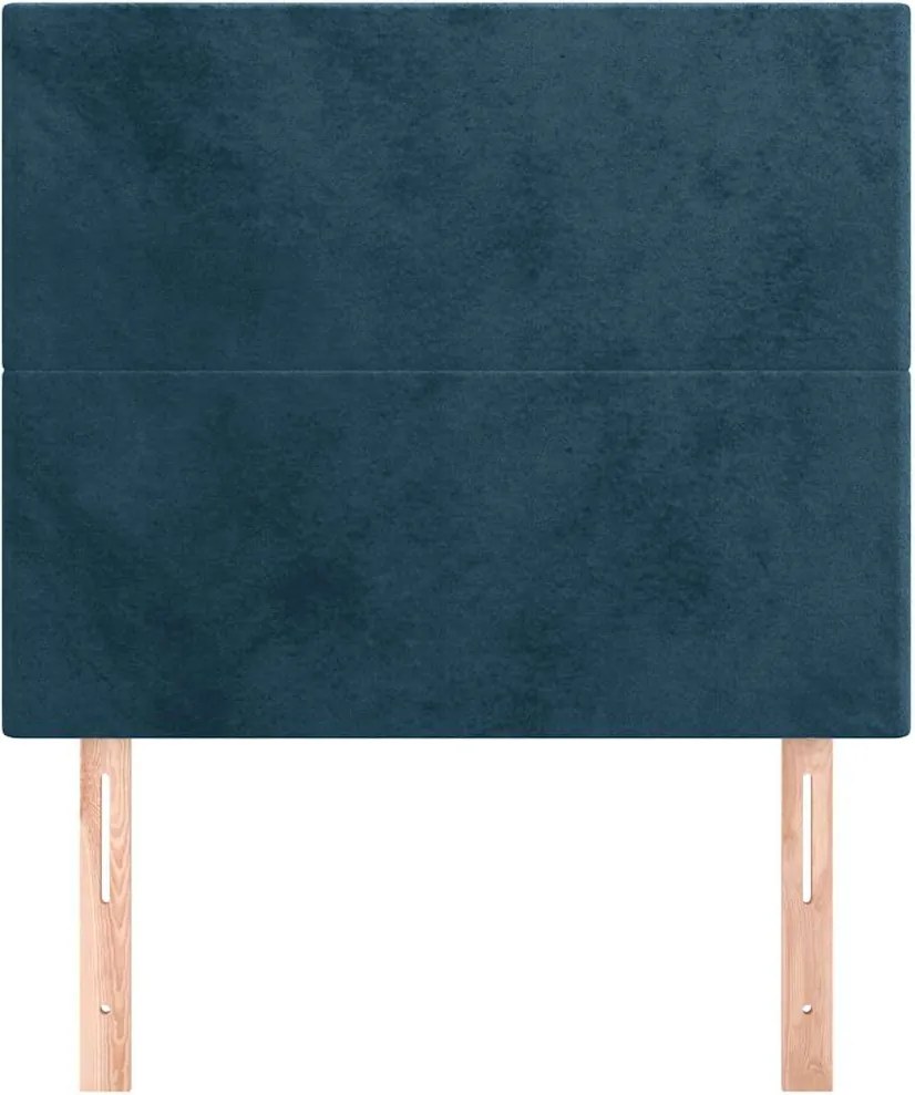 Čelo postele tmavě modré 100x5x118/128 cm sametové 3116098