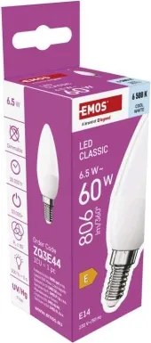 Emos lighting LED žárovka Classic svíčka / E14 / 6,5 W (60 W) / 806 lm / studená bílá 1525731111