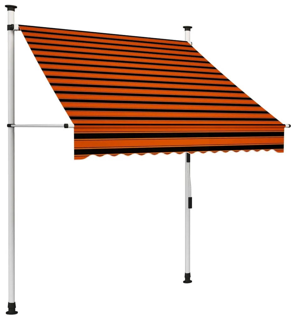 145835 vidaXL Ručně zatahovací markýza 150 cm oranžovo-hnědá