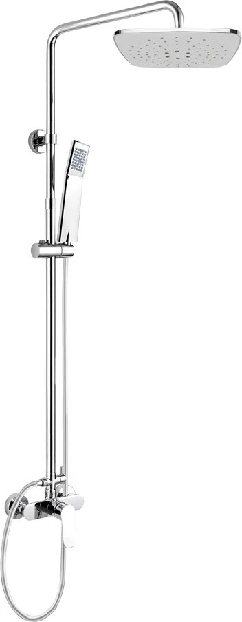 Mereo Mereo, Nástěnná sprchová bateri Viana 150 mm se sprchovou soupravou, ruční a talířovou sprchou 225x225mm, CBE60104SB