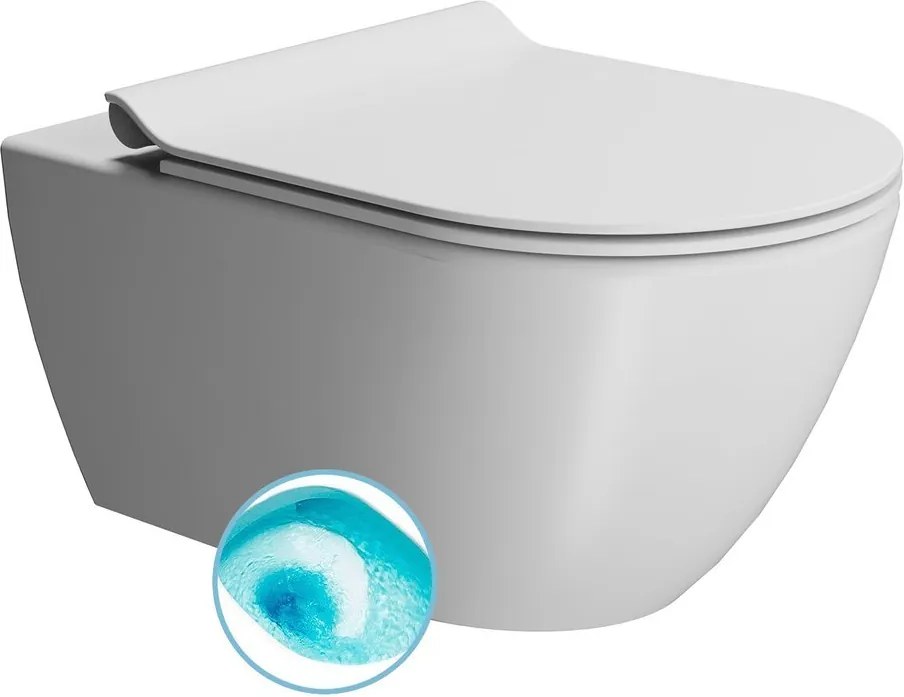 GSI GSI, PURA závěsná WC mísa, Swirlflush, 55x36 cm, bílá dual-mat, 881509