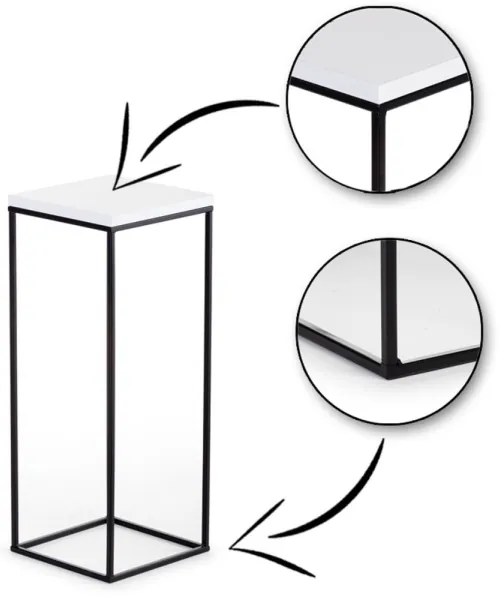 Stojan na květiny BASICLOFT 60x24 černá/bílá