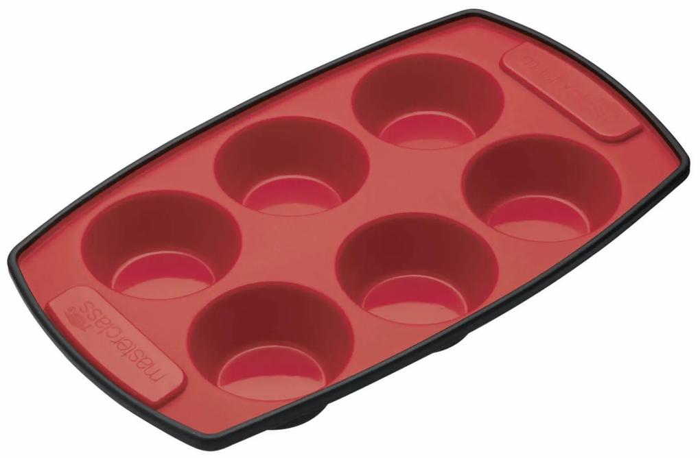 Forma muffiny 30 x 18 cm 6 otvorů, silikonová červená, MasterClass MCSB74