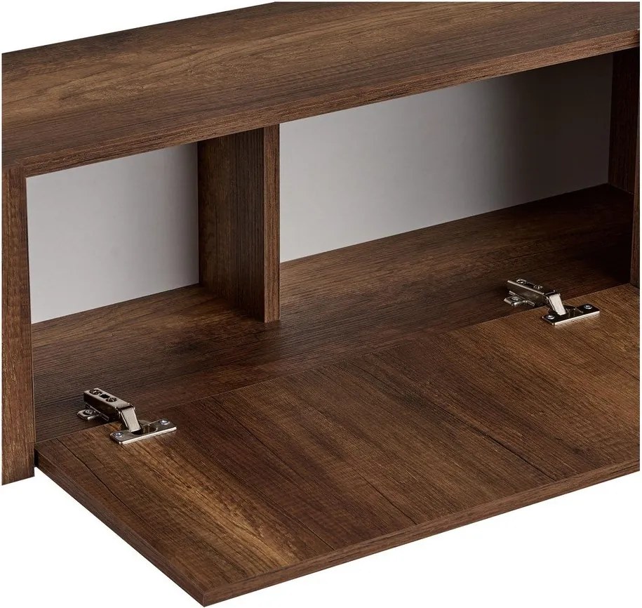 TV stolek v dekoru ořechu v tmavě přírodní barvě 180x45x30 cm Nexus – Kalune Design