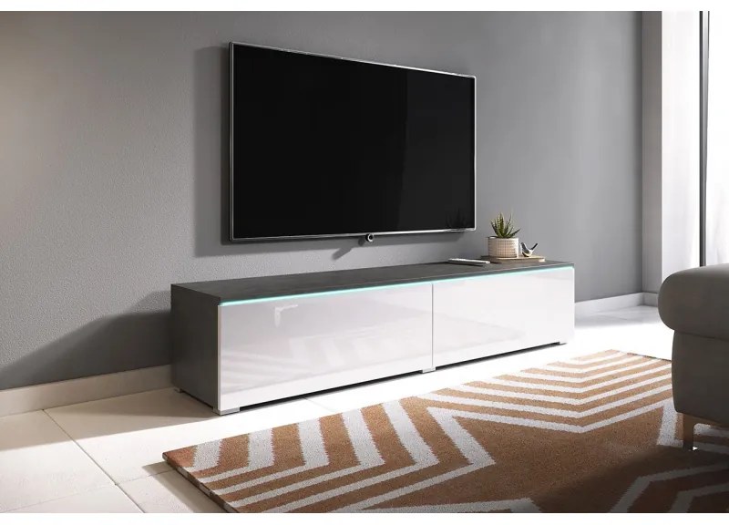 TV stolek Dlone 140, Barva: beton, Osvětlení: osvětlení LED - bílé