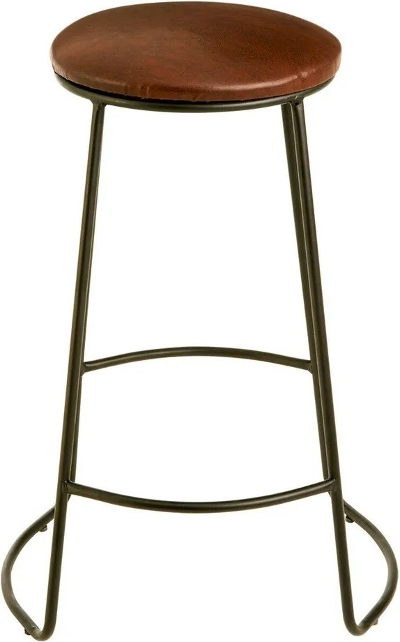 Černá/hnědá čalouněná barová stolička (výška sedáku 64 cm) Brixton – Premier Housewares