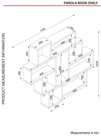 Nástěnná police PAROLA 103,5x115,5 cm bílá