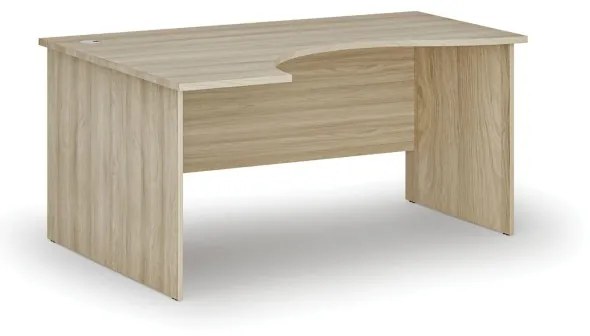 Ergonomický kancelářský pracovní stůl PRIMO WOOD, 1600 x 1200 mm, levý, dub přírodní