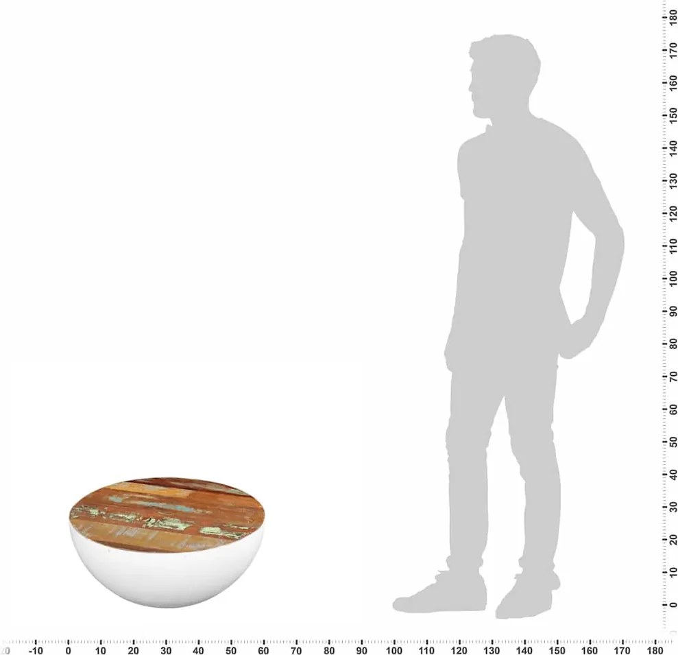 Miskovitý konferenční stolek recyklované dřevo 60 x 60 x 30 cm 243353
