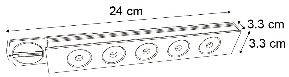 Moderní černé stropní svítidlo pro 1fázový kolejnicový systém 5W 370 lm 3000K - Iconic Tsiri
