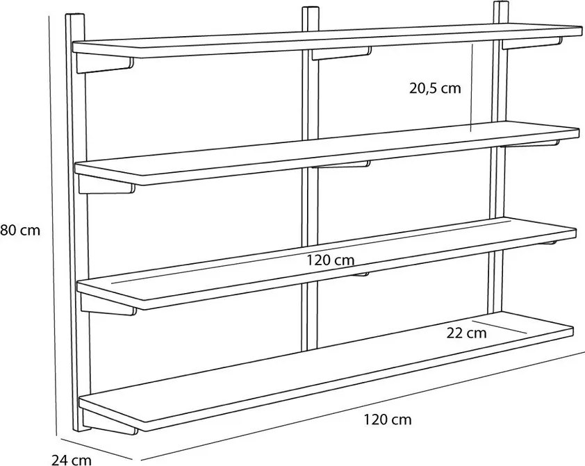 Patrová police v dekoru dubu v přírodní barvě 120 cm Long – Hübsch