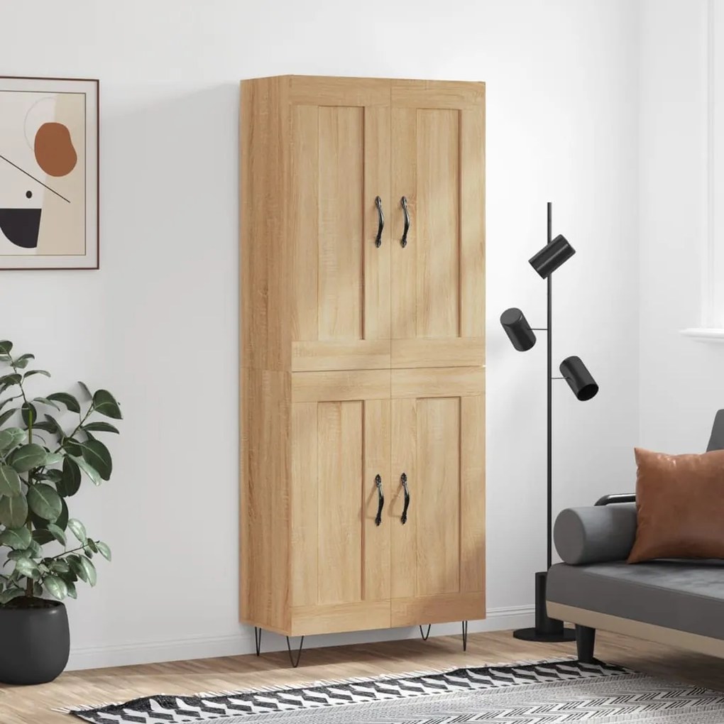 Skříň highboard dub sonoma 69,5 x 34 x 180 cm kompozitní dřevo 3199716