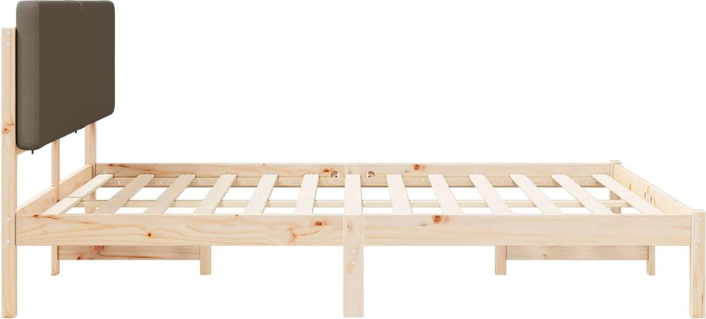 Rám postele s čalouněným čelem s čelo Taupe 200 x 200 cm 3405565
