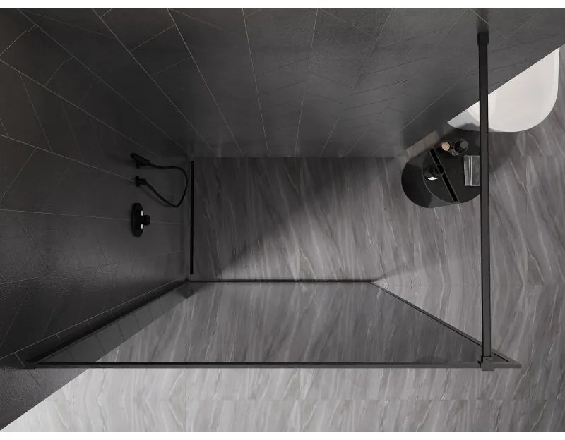 Mexen Kioto-F, sprchová zástěna s rámem 90 x 202 cm, 8 mm grafit, grafitový profil, 800-090-104-66-40