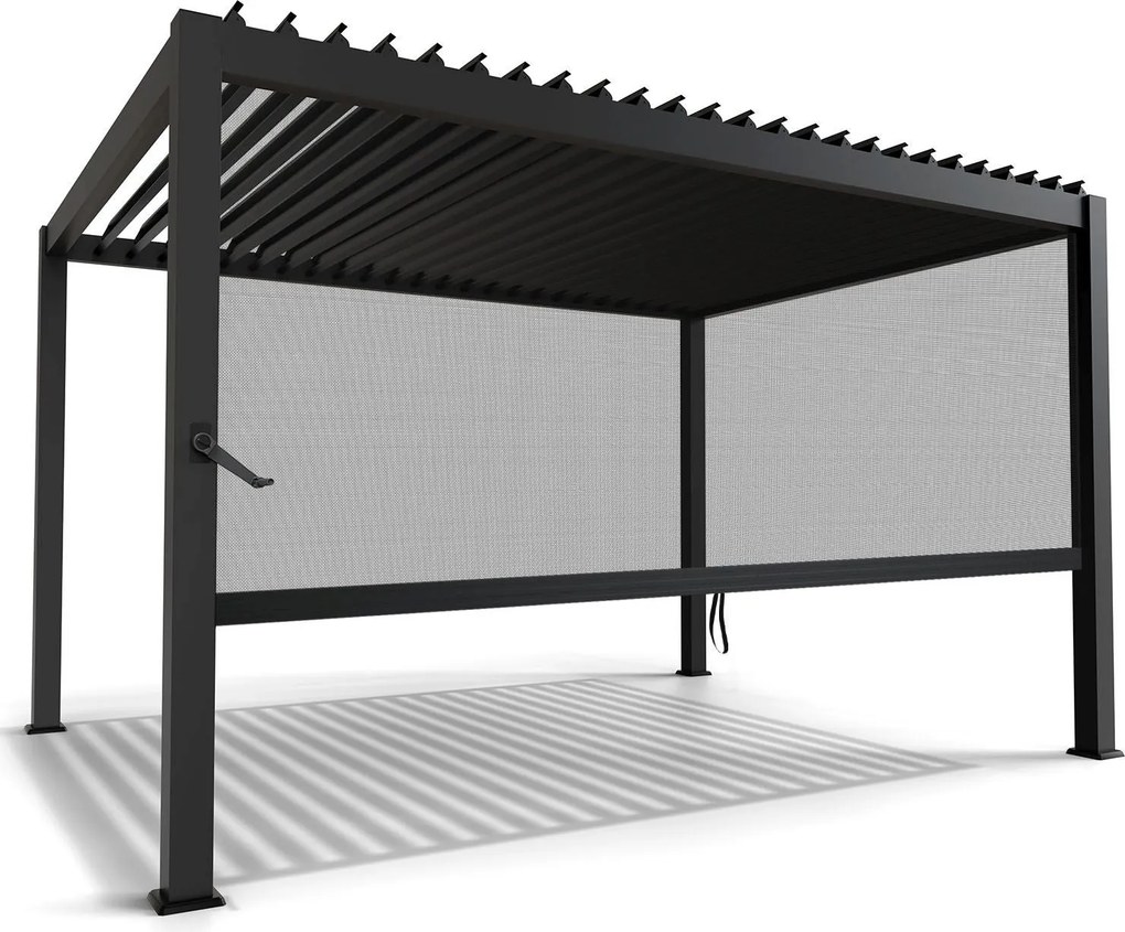 Juskys Lamelová pergola Tahiti 3 × 4 m s boční stěnou 4 m
