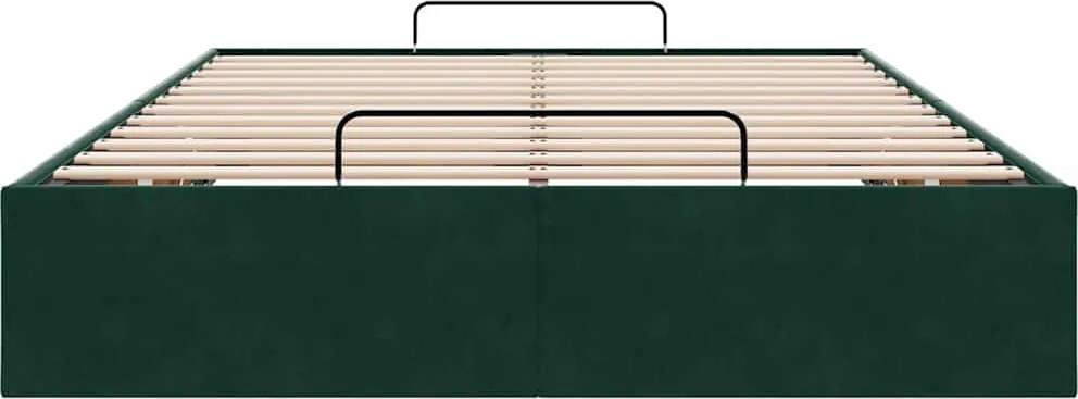 Osmanský rám postele bez matrace tmavě zelené 120x190 cm samet 3310952